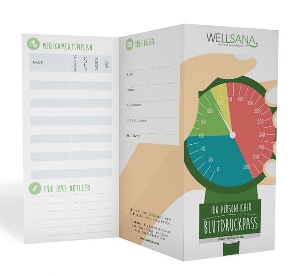Blutdruckpass mit Blutdrucktabelle – Wellsana